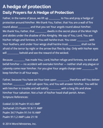 Hedge of Protection – prayers.org