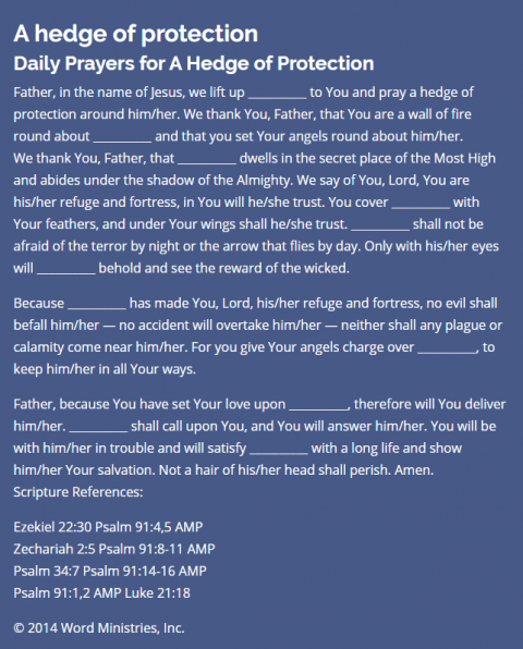 Hedge of Protection – prayers.org