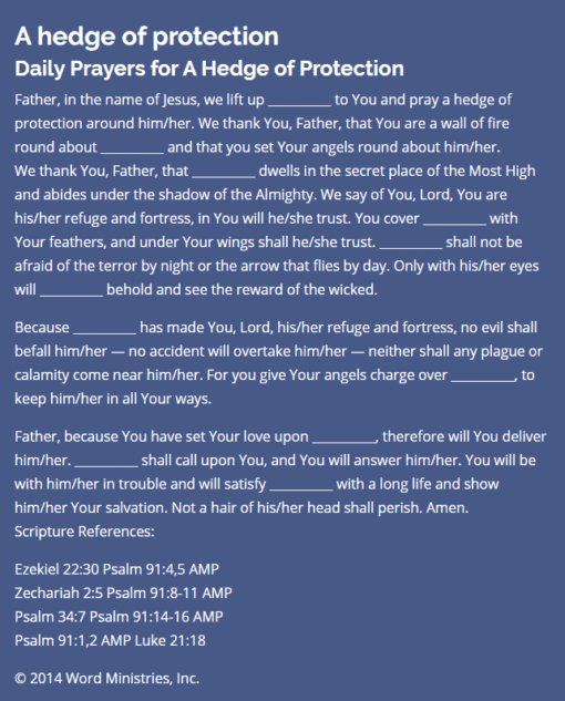 Hedge of Protection – prayers.org